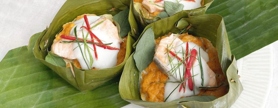 Hor Mok Pla - Thai Steamed Fish Curry Recipe | Mae Jum